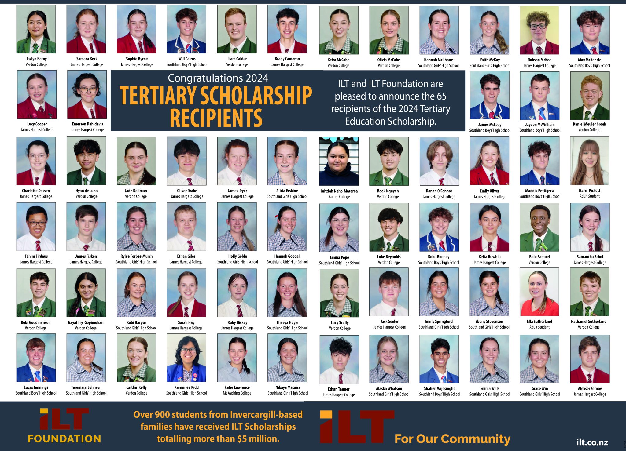 2024 ILT Tertiary Scholarship Recipients - ILT